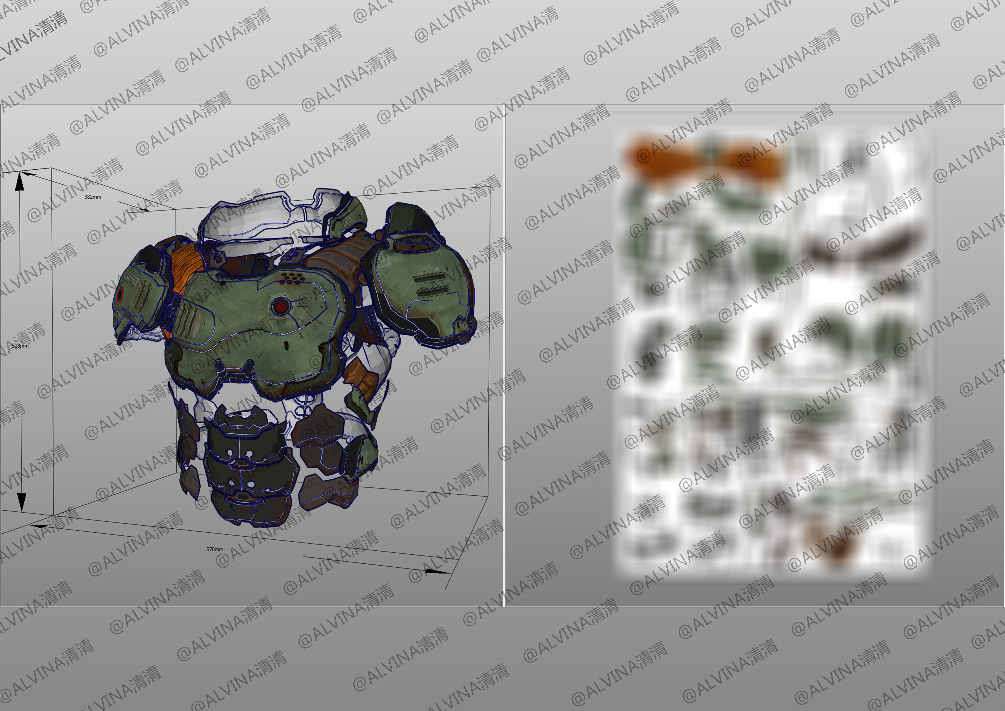 3D model Doom Cosplay Pepakura Foam Template VR / AR / low-poly | CGTrader