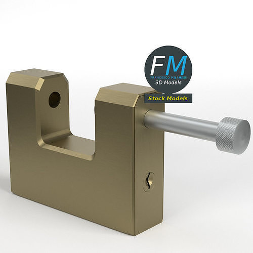 Rectangular padlock 3D model | CGTrader