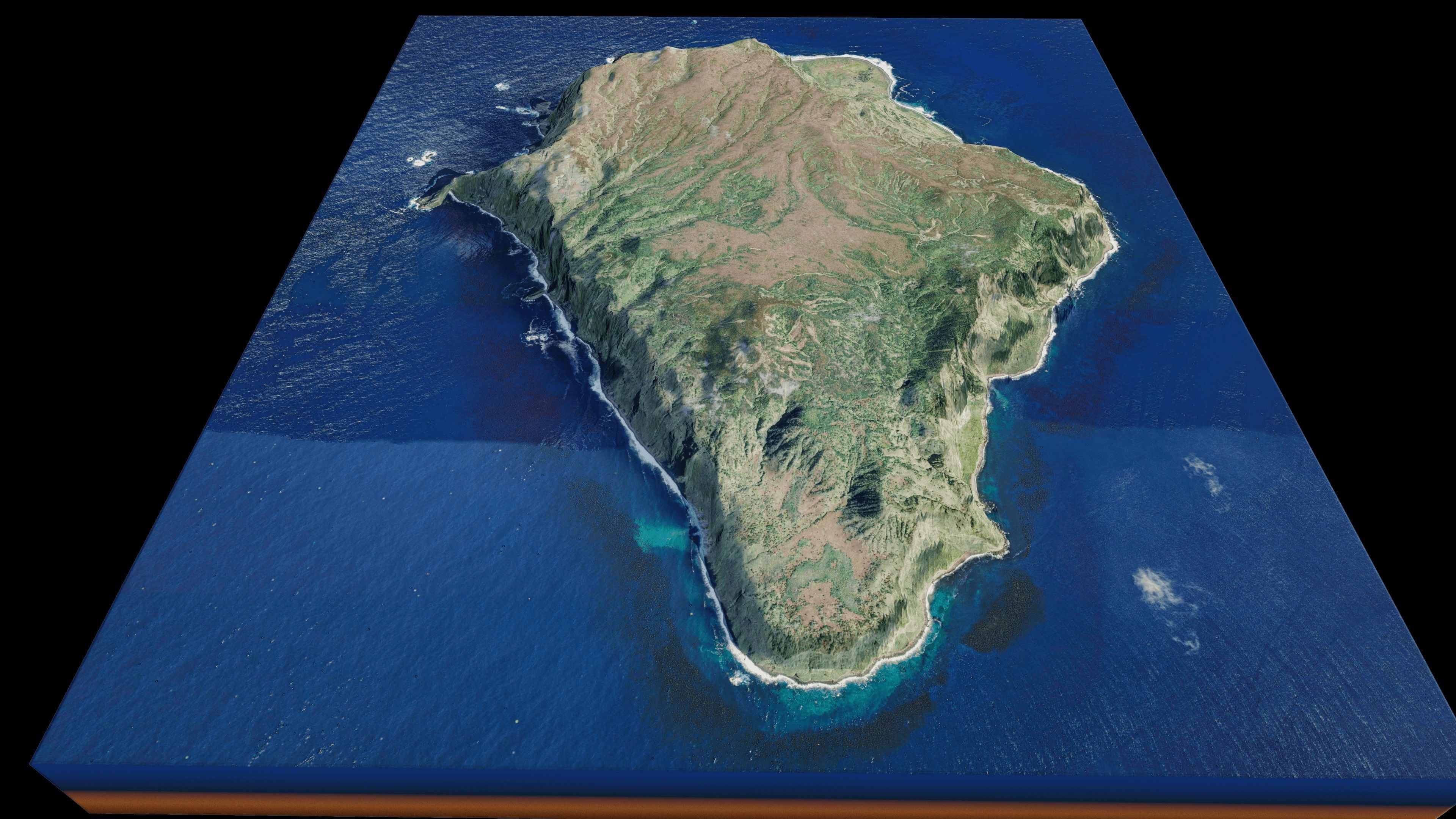 3D model Inaccessible Island 3d Model Terrain VR / AR / low-poly | CGTrader