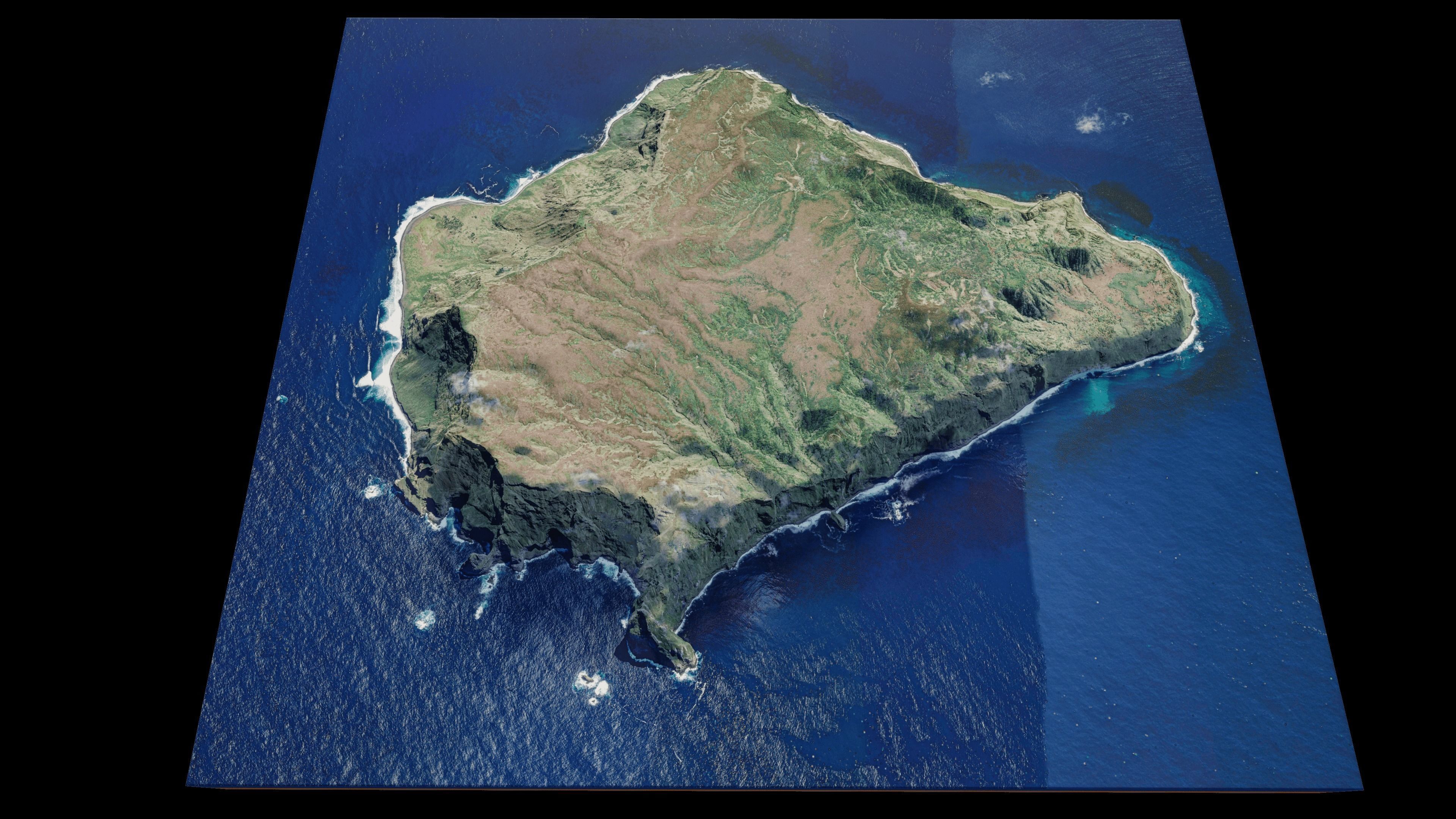 3D model Inaccessible Island 3d Model Terrain VR / AR / low-poly | CGTrader