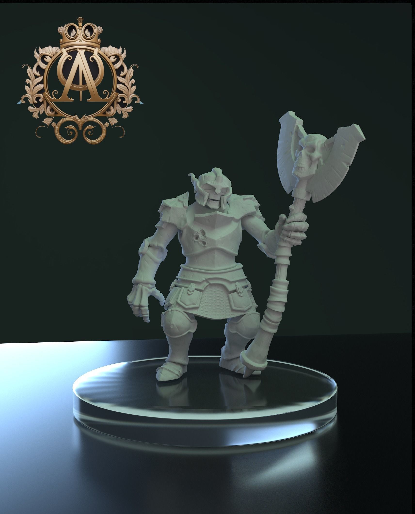 Undead Knight with an axe 3D model 3D printable | CGTrader