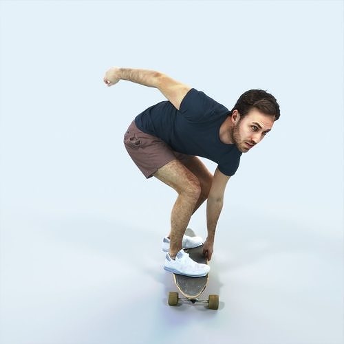 3D model Flow 03G Riding a Skateboard Sports Man VR / AR / low-poly ...