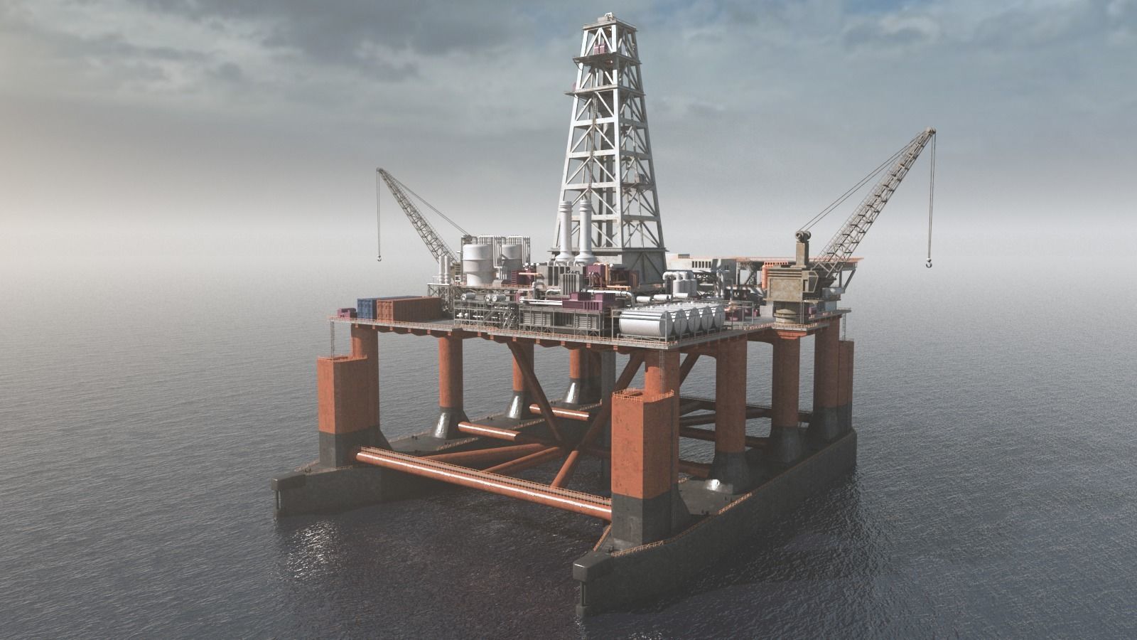 Dolphin Oil Rig 3D model | CGTrader
