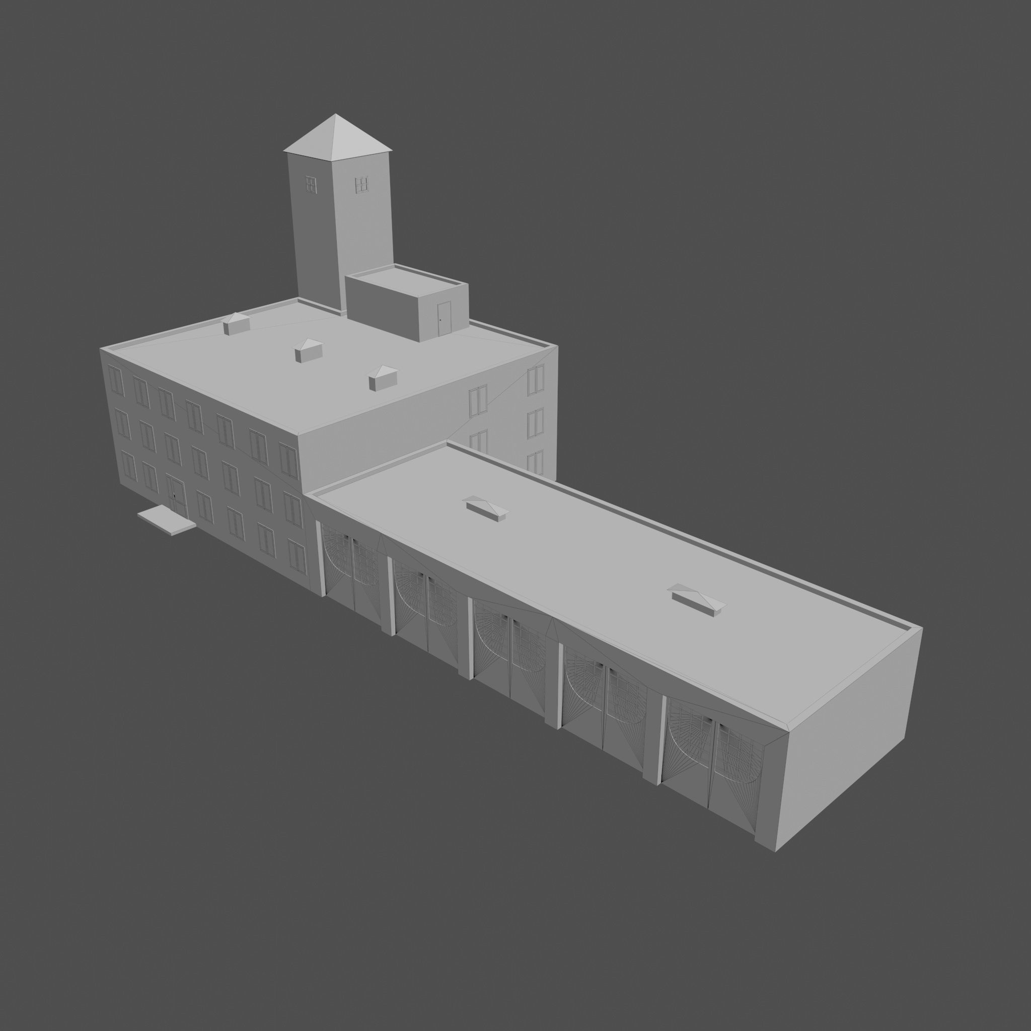 Fire Department with textures in two styles 3D model | CGTrader