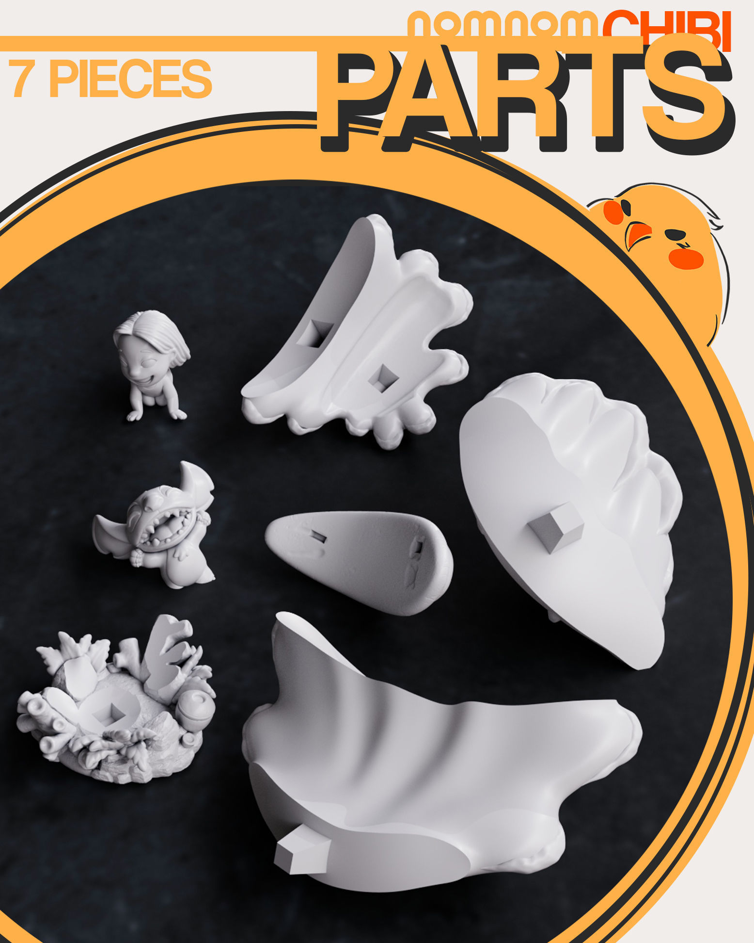 Chibi Lilo and Stitch 3D model 3D printable | CGTrader