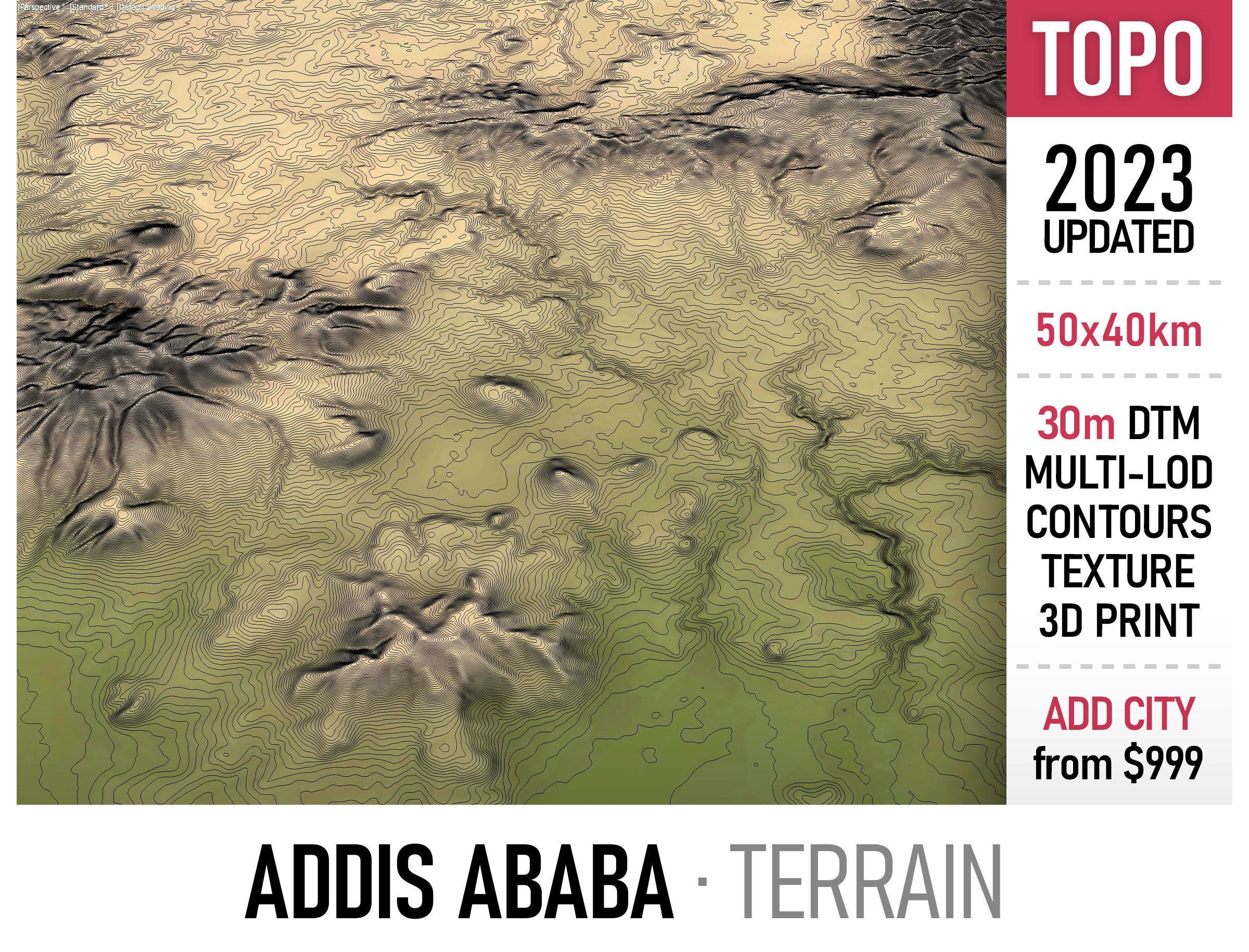 3D model Addis Ababa - 3D Terrain Model VR / AR / low-poly | CGTrader