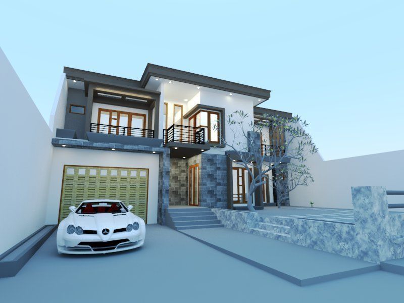 the minimalist simple house exterior Design 3D model 3D printable ...