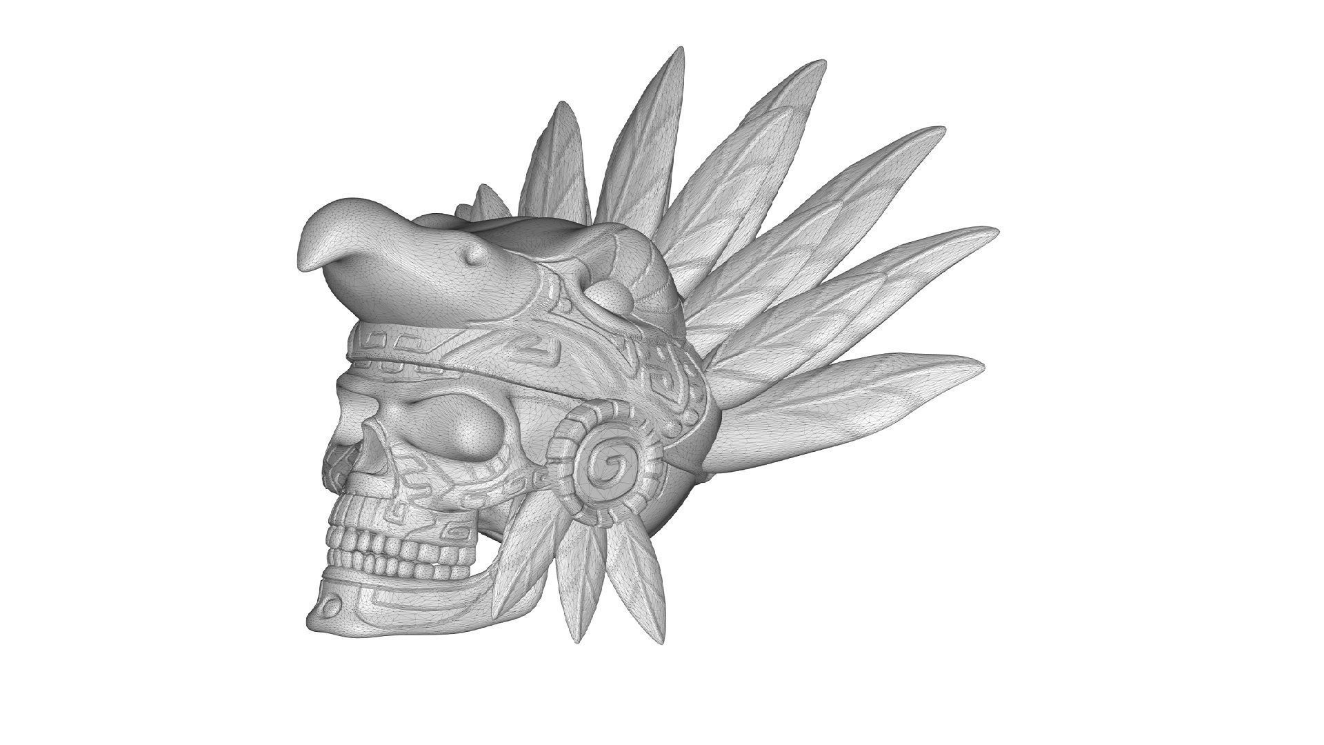 Eagle Aztec Skull 3D model 3D printable | CGTrader