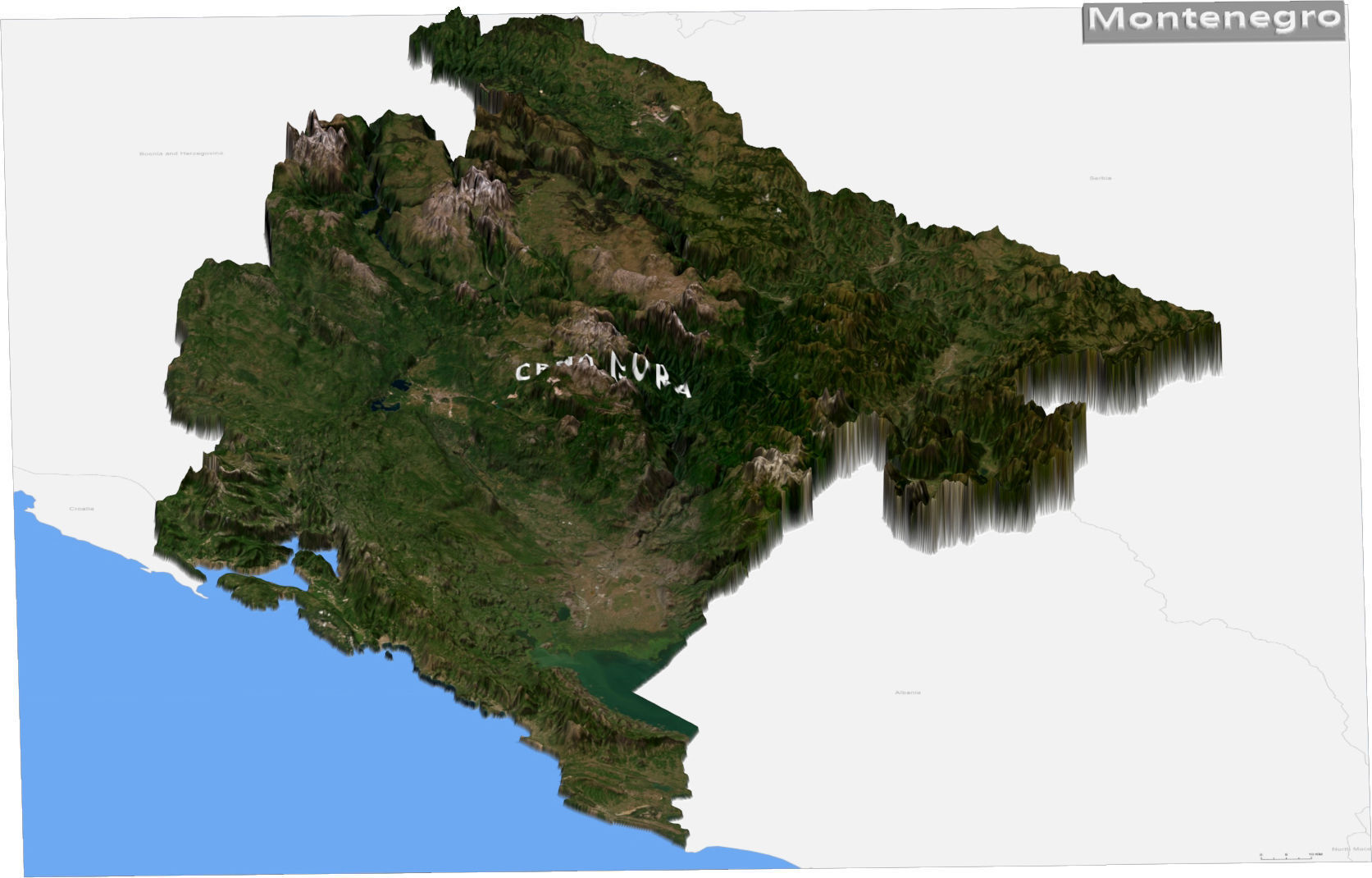Montenegro Terrain Topography Elevation DEM Geography Landscape 3D ...