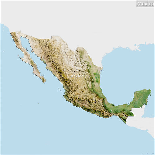 Mexico Terrain Topography Elevation DEM Geography Landscape 3D model ...