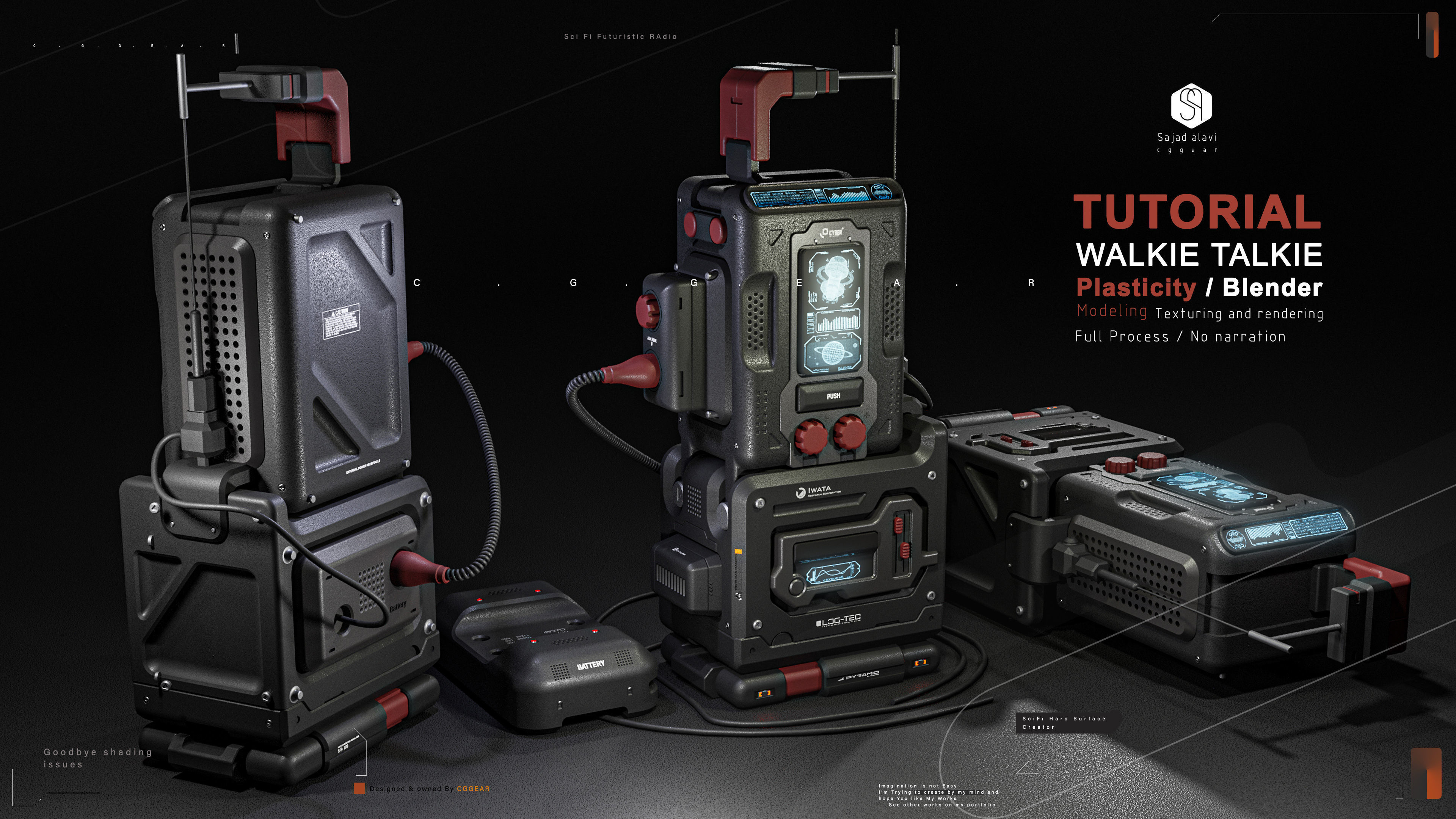 Plasticity 3D modeling Walkie talkie tutorial 3D model | CGTrader