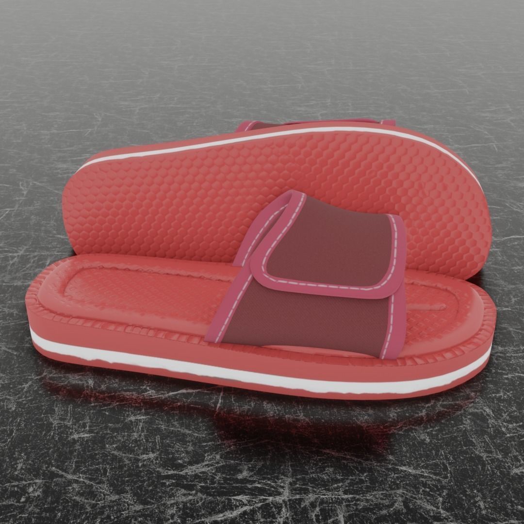 3D model CLASSIC 3D FLIP-FLOP--RED VR / AR / low-poly | CGTrader