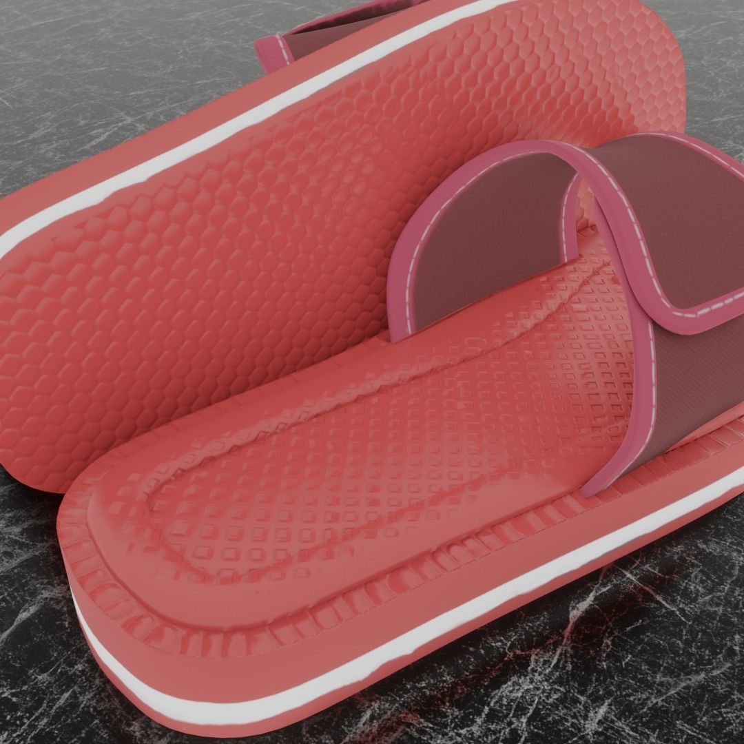 3D model CLASSIC 3D FLIP-FLOP--RED VR / AR / low-poly | CGTrader