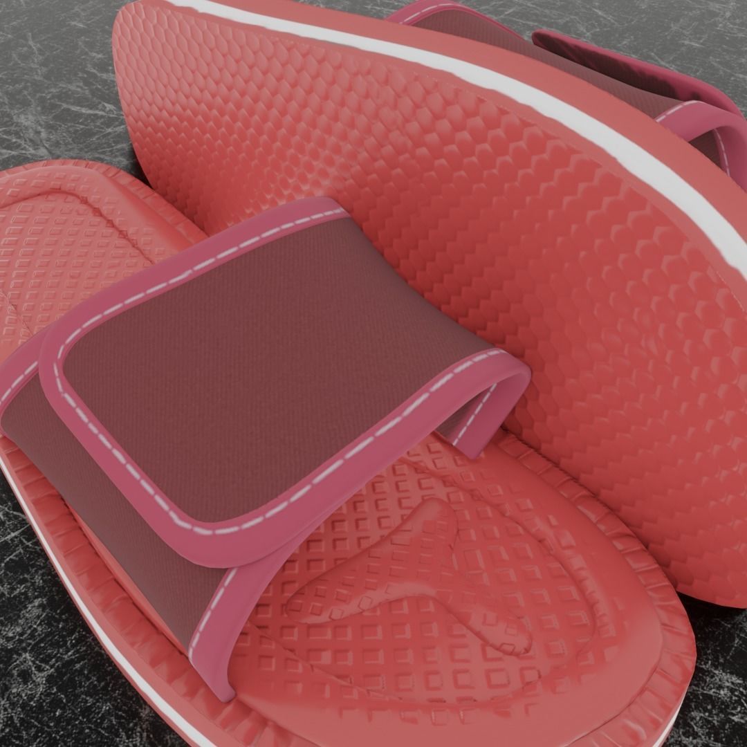 3D model CLASSIC 3D FLIP-FLOP--RED VR / AR / low-poly | CGTrader
