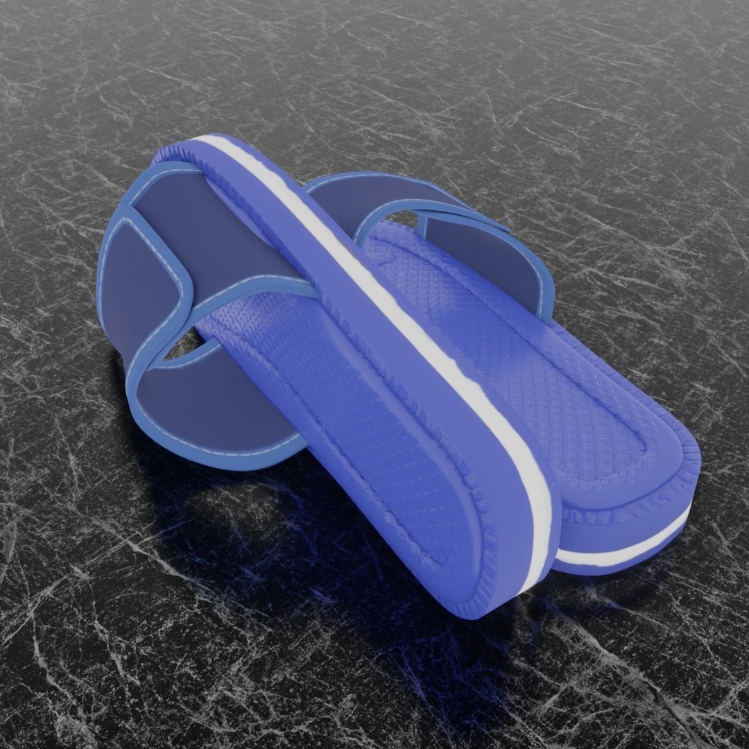 3D model CLASSIC 3D FLIP-FLOP--BLUE VR / AR / low-poly | CGTrader
