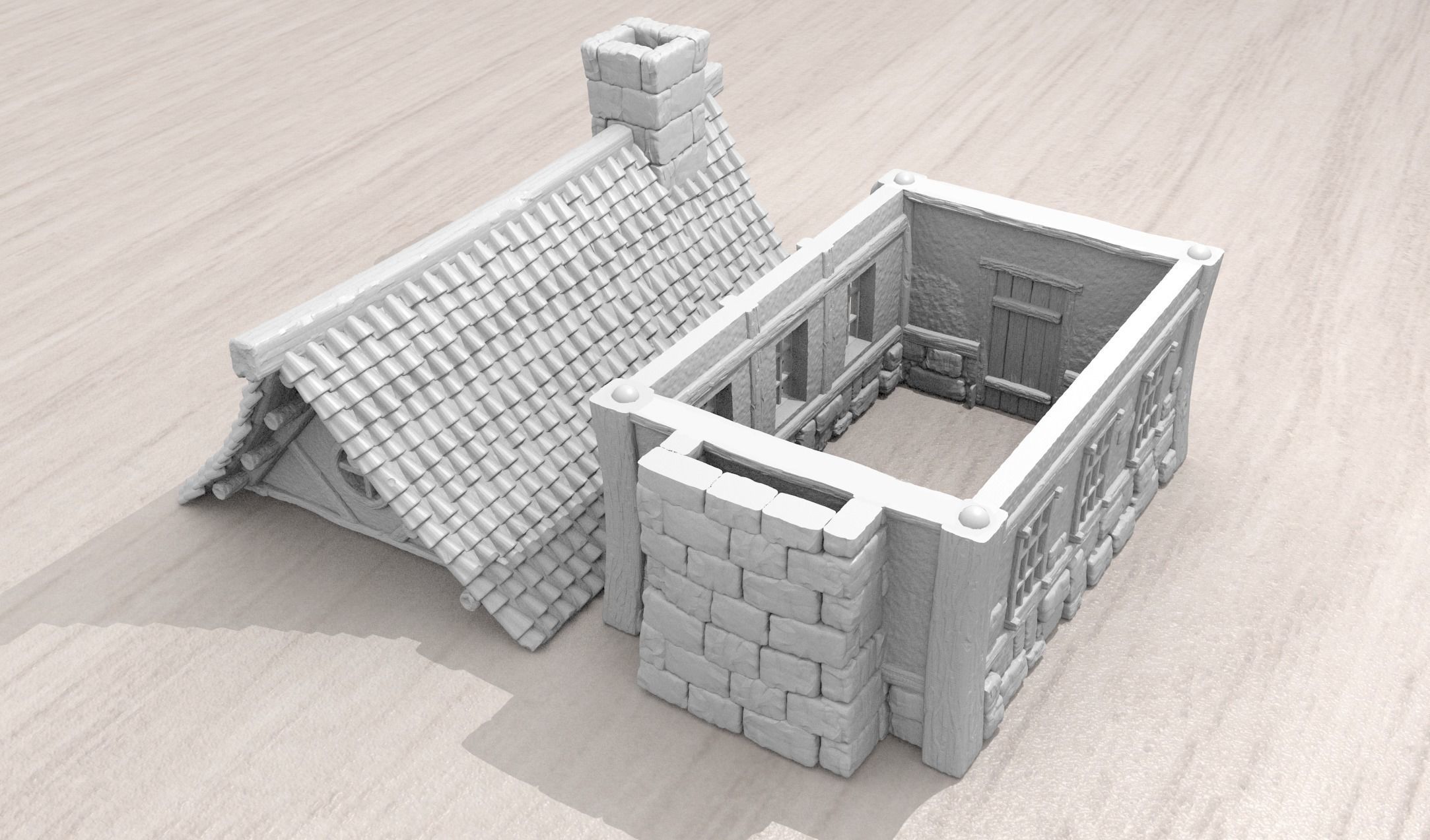 PRINTABLE MEDIEVAL HOUSE 3D model 3D printable | CGTrader