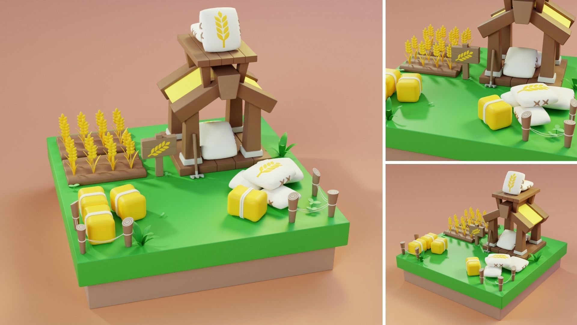 3D model Cartoon Farm Islands Exteriors VR / AR / low-poly | CGTrader