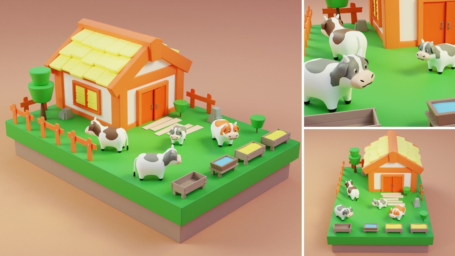3D model Cartoon Farm Islands Exteriors VR / AR / low-poly | CGTrader