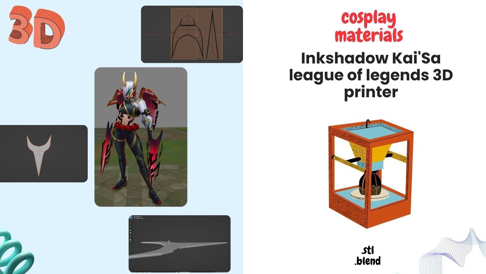 Inkshadow Kaisa league of legends 3D printer 3D model 3D printable ...