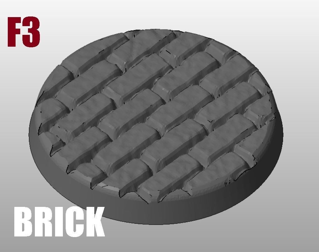 F3 - BRICK 20-120mm Round Bases 3D model 3D printable | CGTrader
