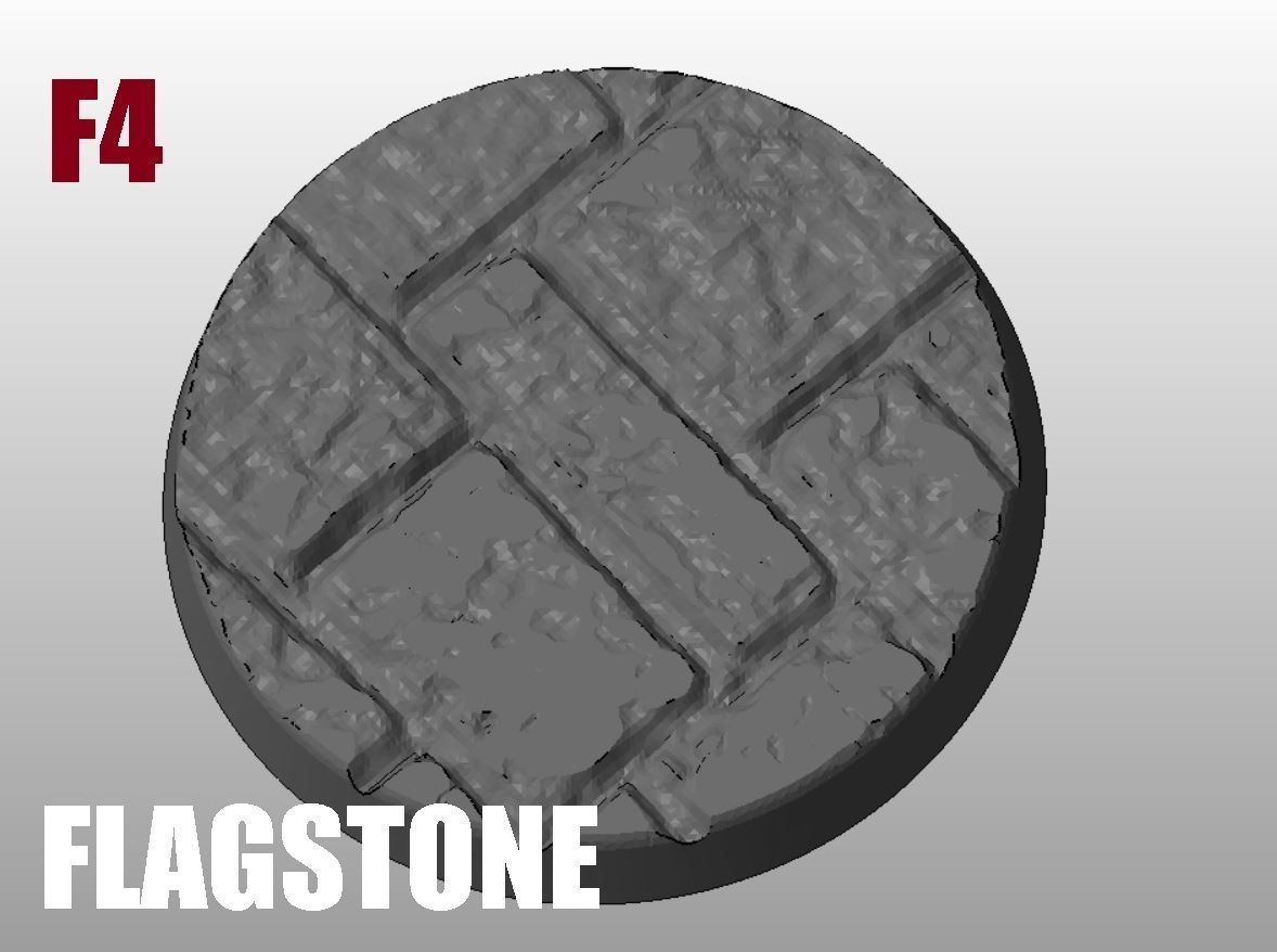 F4 - FLAGSTONE 20-120mm Round Bases 3D model 3D printable | CGTrader