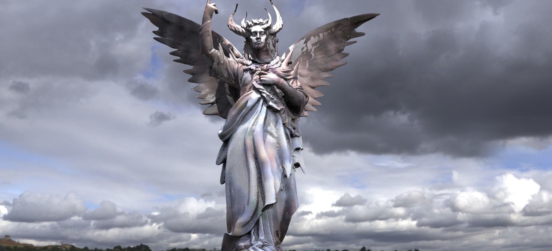 Angels and Demons statue 1 3D model | CGTrader