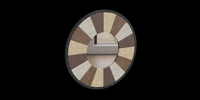 Rustic Wooden Wall Mirror 3D model | CGTrader
