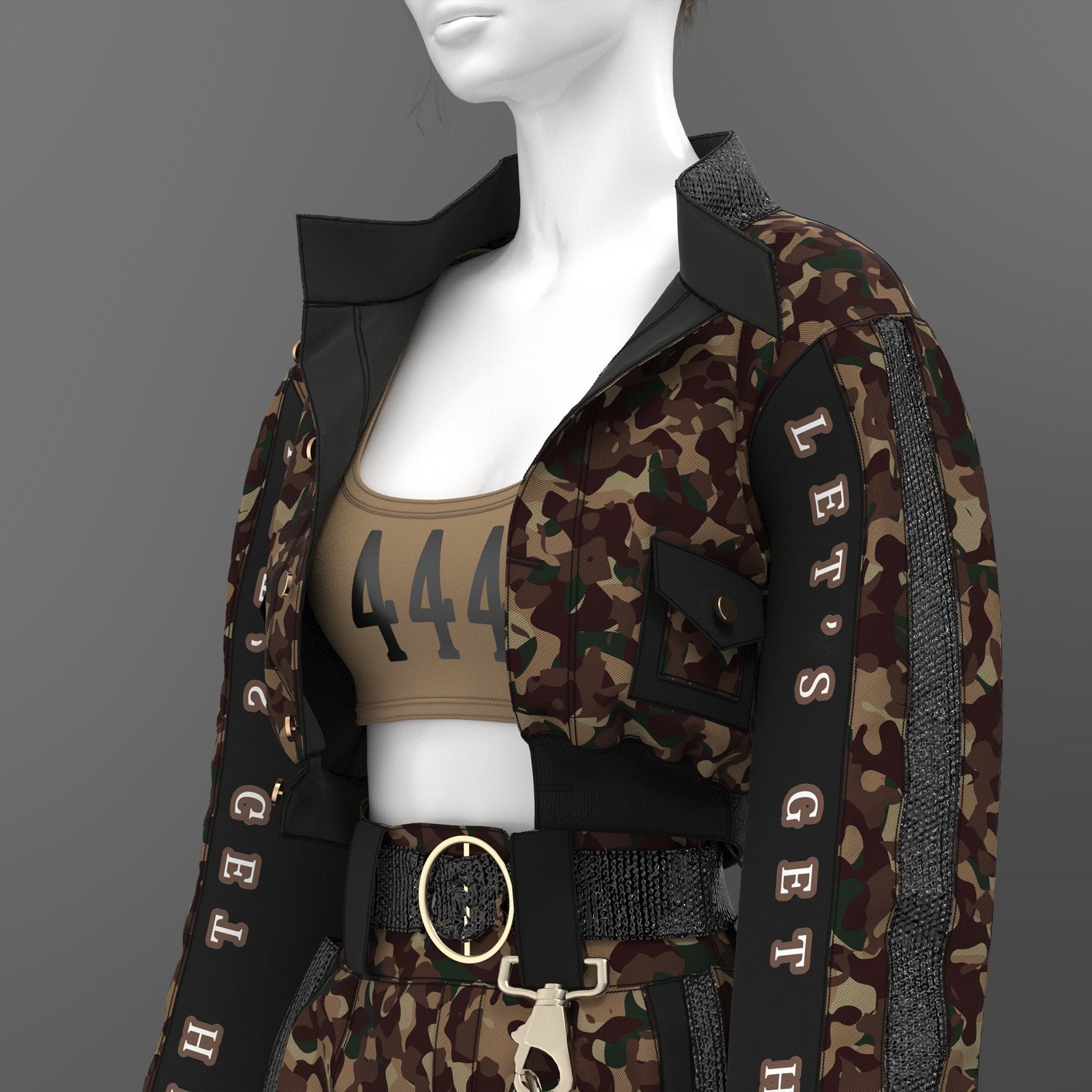 Female amry outfit obj fbx zprj 4k texture 3D model | CGTrader
