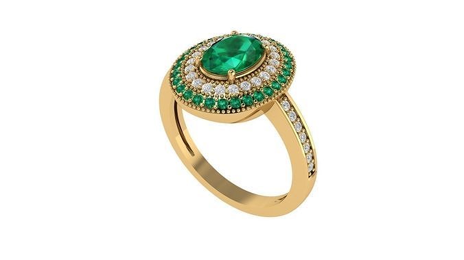 Emerald Ring 3D model 3D printable | CGTrader