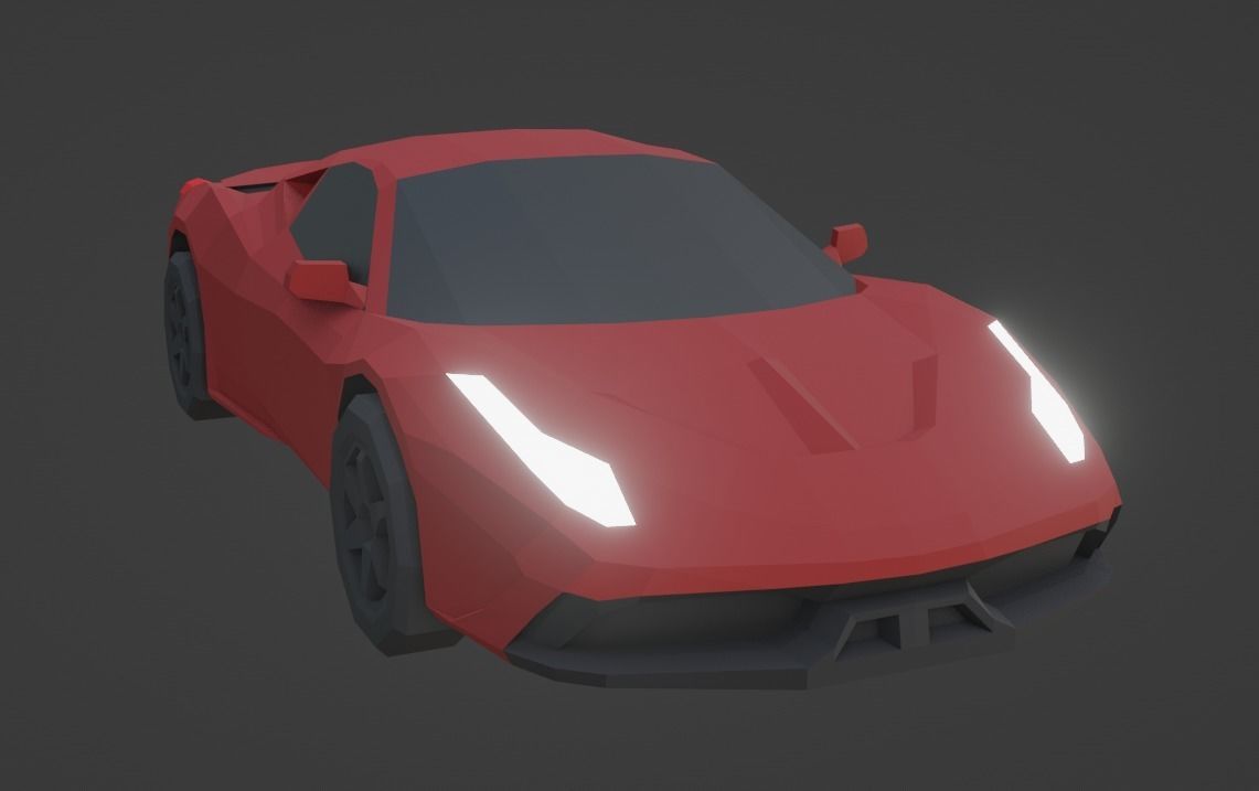 3D model Ferrari 458 Low Poly VR / AR / low-poly | CGTrader