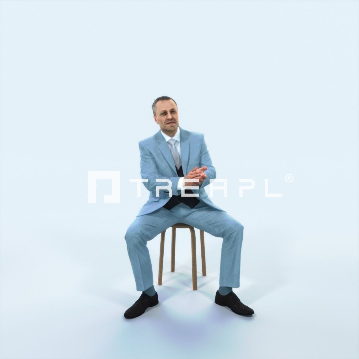 3D model Fortitude 13F Clapping Sitting Elegant Business Man VR / AR ...