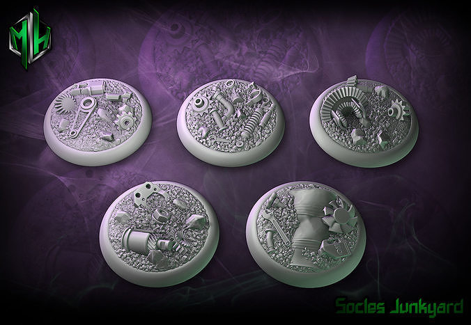socles junkyard 3D model 3D printable | CGTrader