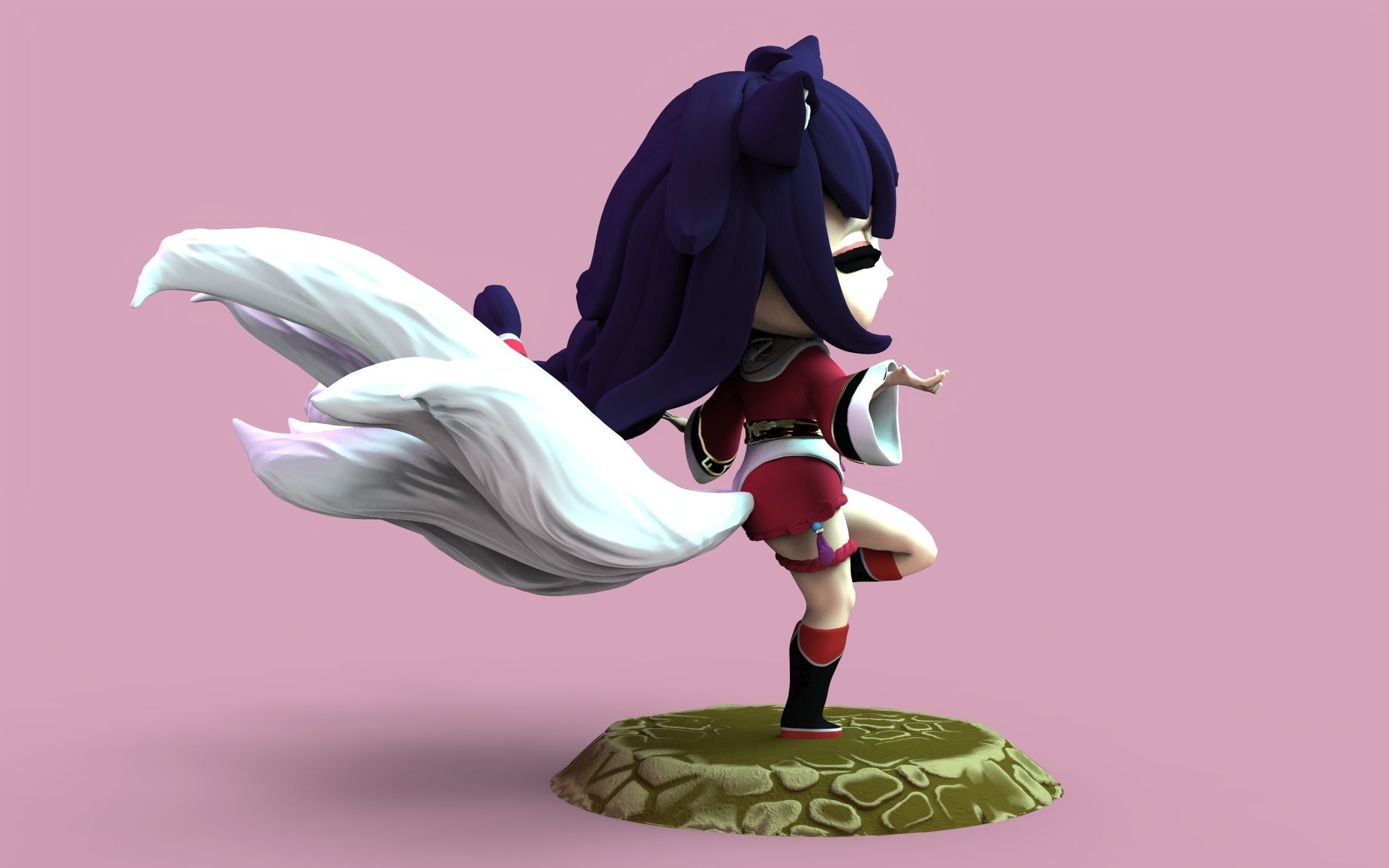 Chibi Ahri 3D model 3D printable | CGTrader