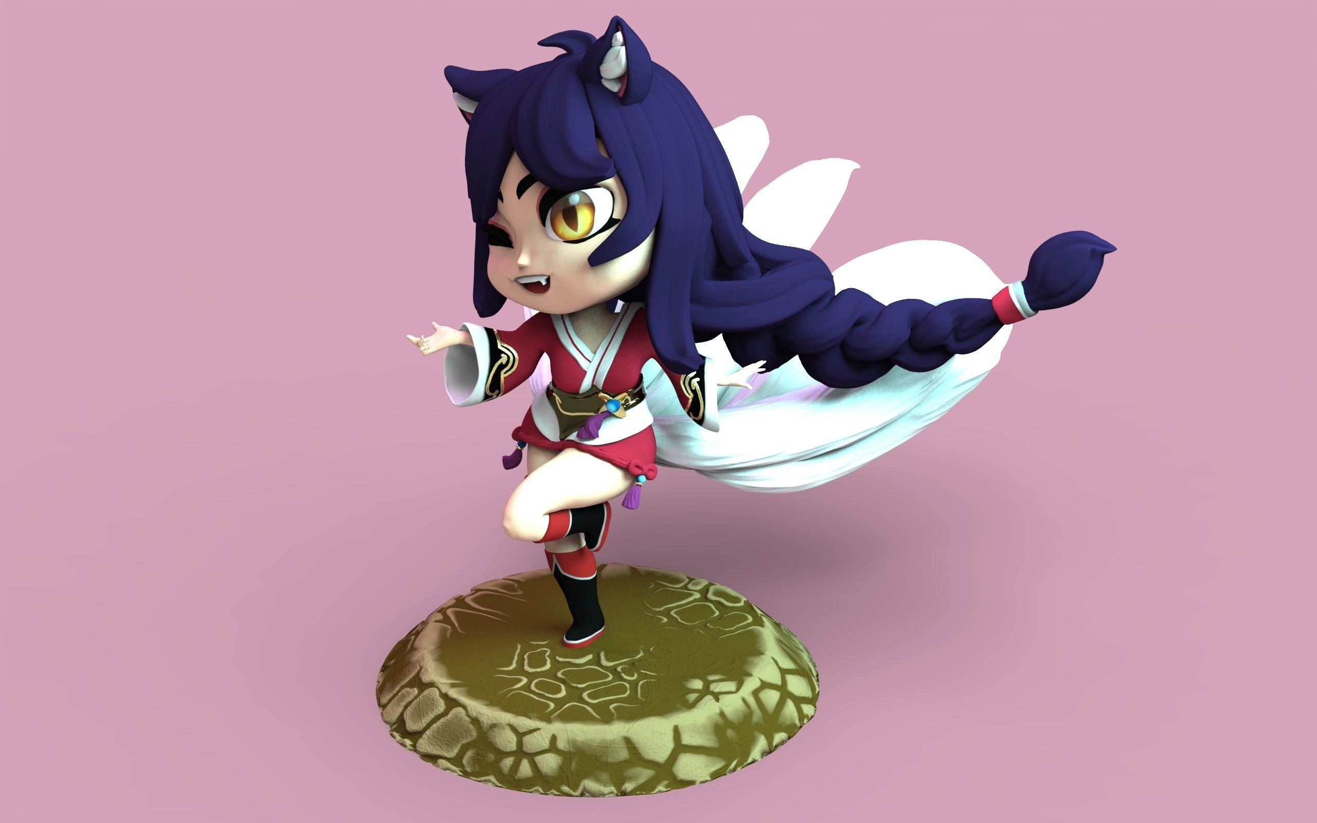 Chibi Ahri 3D model 3D printable | CGTrader