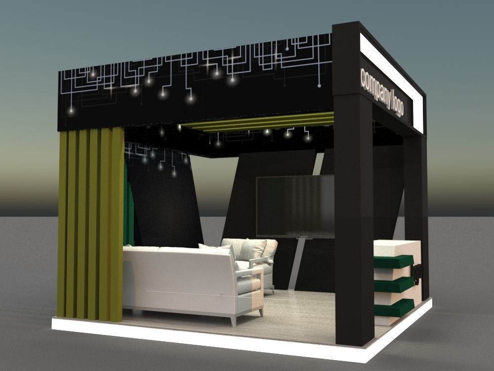 exhibition booth 3 x 3 3D model | CGTrader