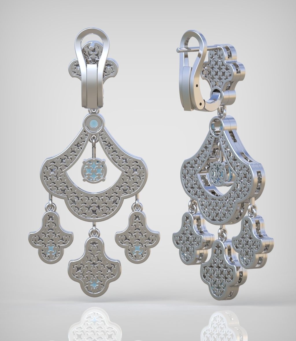 Earring model 0267 3D printable model11 3D model 3D printable | CGTrader