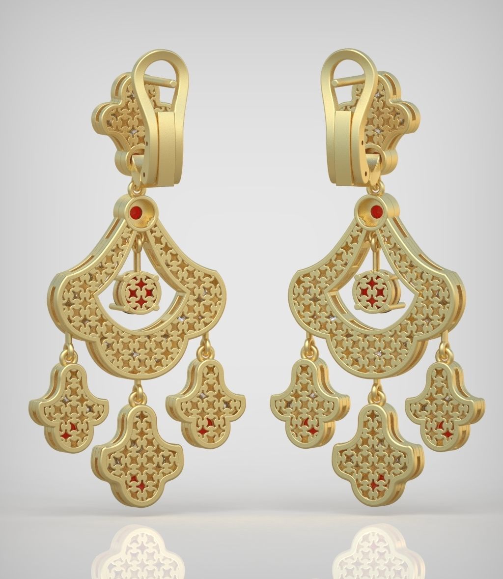 Earring model 0267 3D printable model11 3D model 3D printable | CGTrader