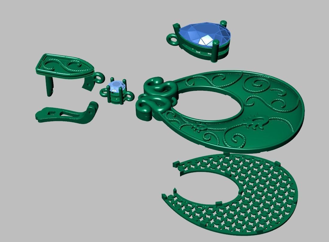 Earring model 0268 3D printable model12 3D model 3D printable | CGTrader