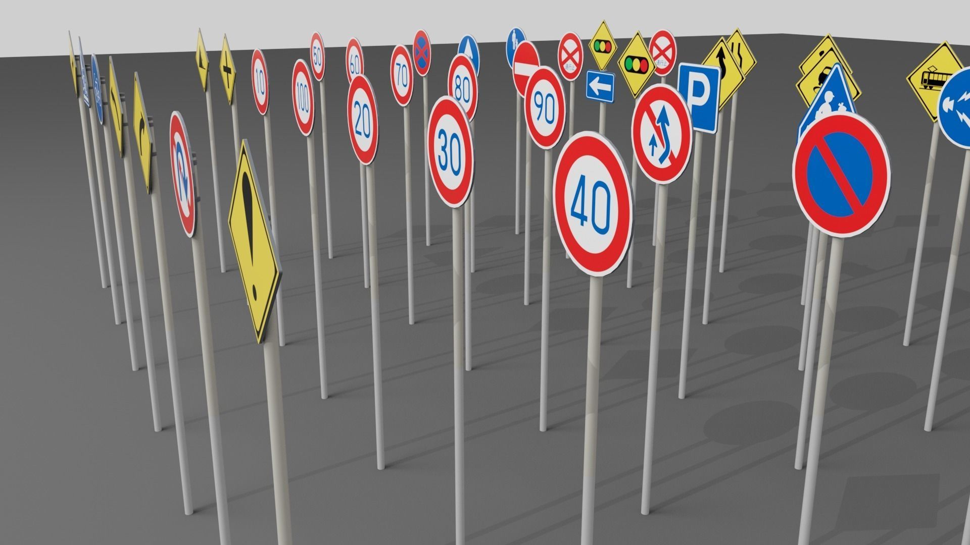 3D model japanese road signs Pack VR / AR / low-poly | CGTrader