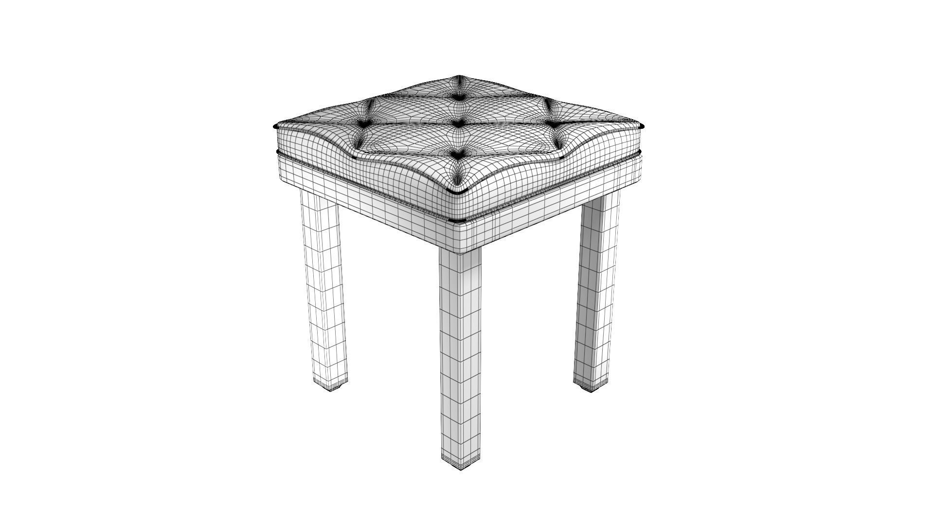 Stool red velvet 3D model | CGTrader