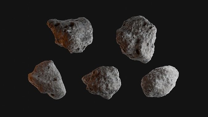 Detailed asteroid space rocks high-poly set 1 3D model | CGTrader