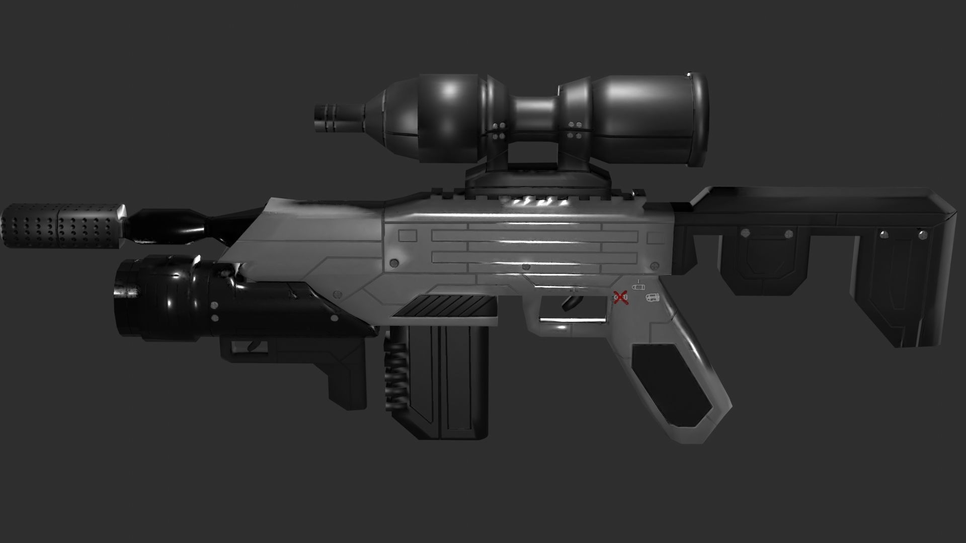 3D model Sci-Fi Battle Rifle Combo VR / AR / low-poly | CGTrader