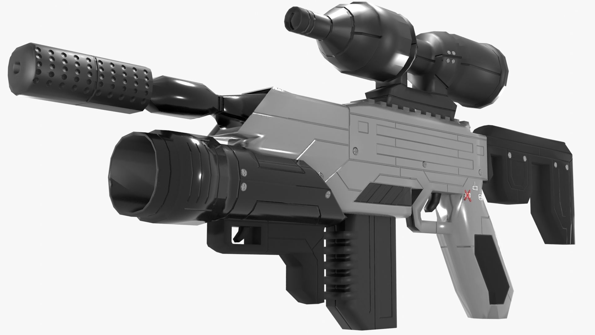 3D model Sci-Fi Battle Rifle Combo VR / AR / low-poly | CGTrader