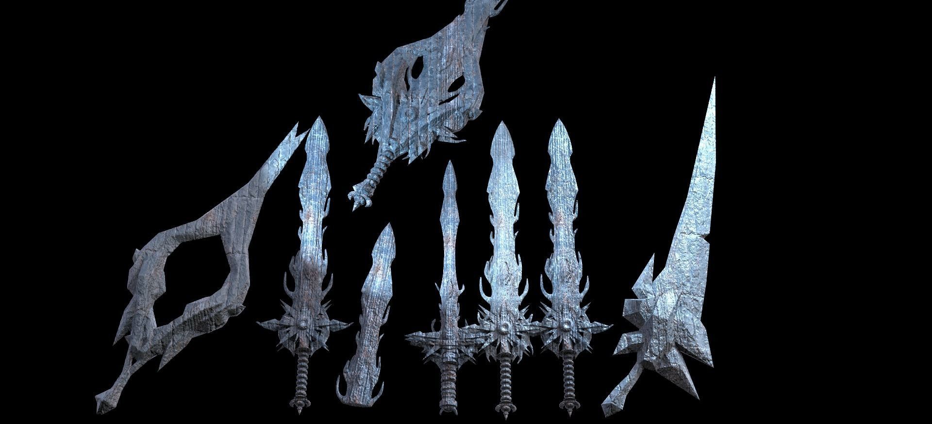 Ice Witch Blade swords 3D model | CGTrader
