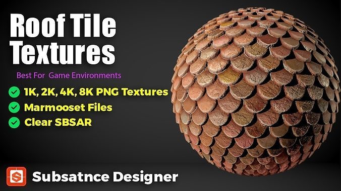 Roof Tile Textures Texture | CGTrader