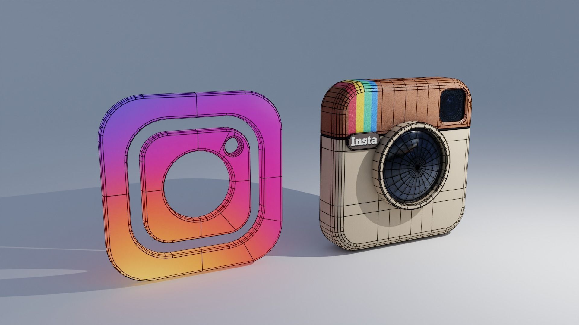 Instagram Logos 4K Textures 3D model | CGTrader