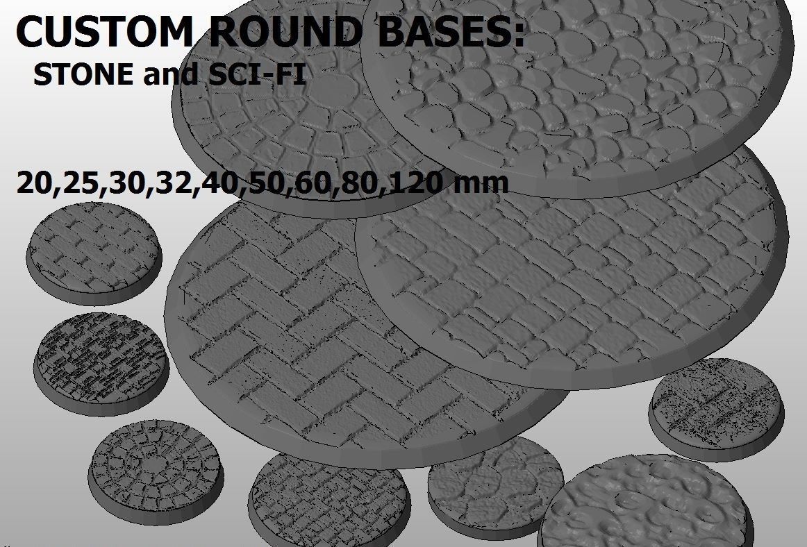 F16 - OLD GRAIN 20-120mm Round Bases 3D model 3D printable | CGTrader