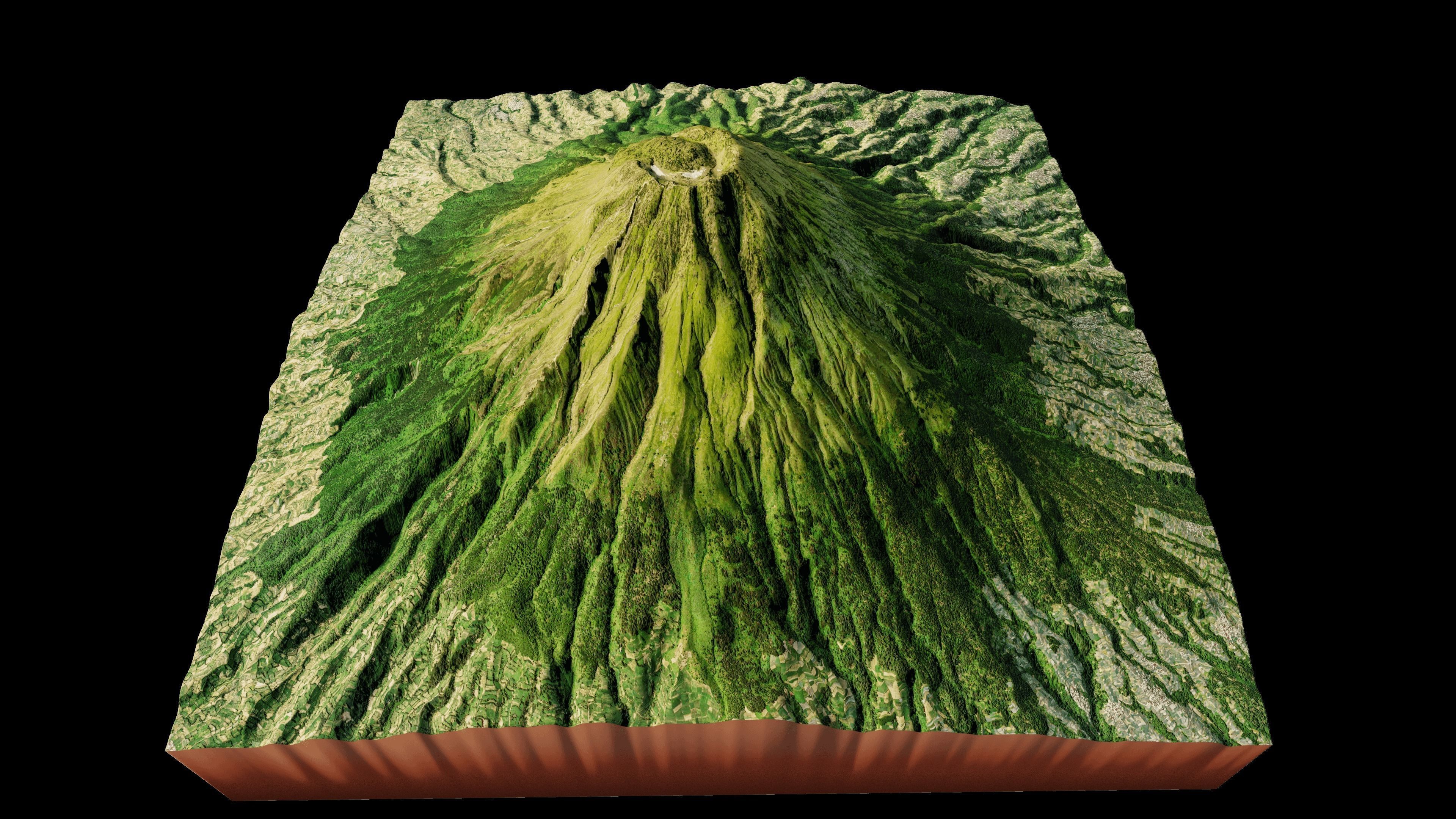 Mount Sumbing 3d model terrain 3D model | CGTrader