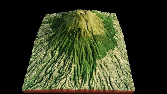 Mount Sumbing 3d model terrain 3D model | CGTrader