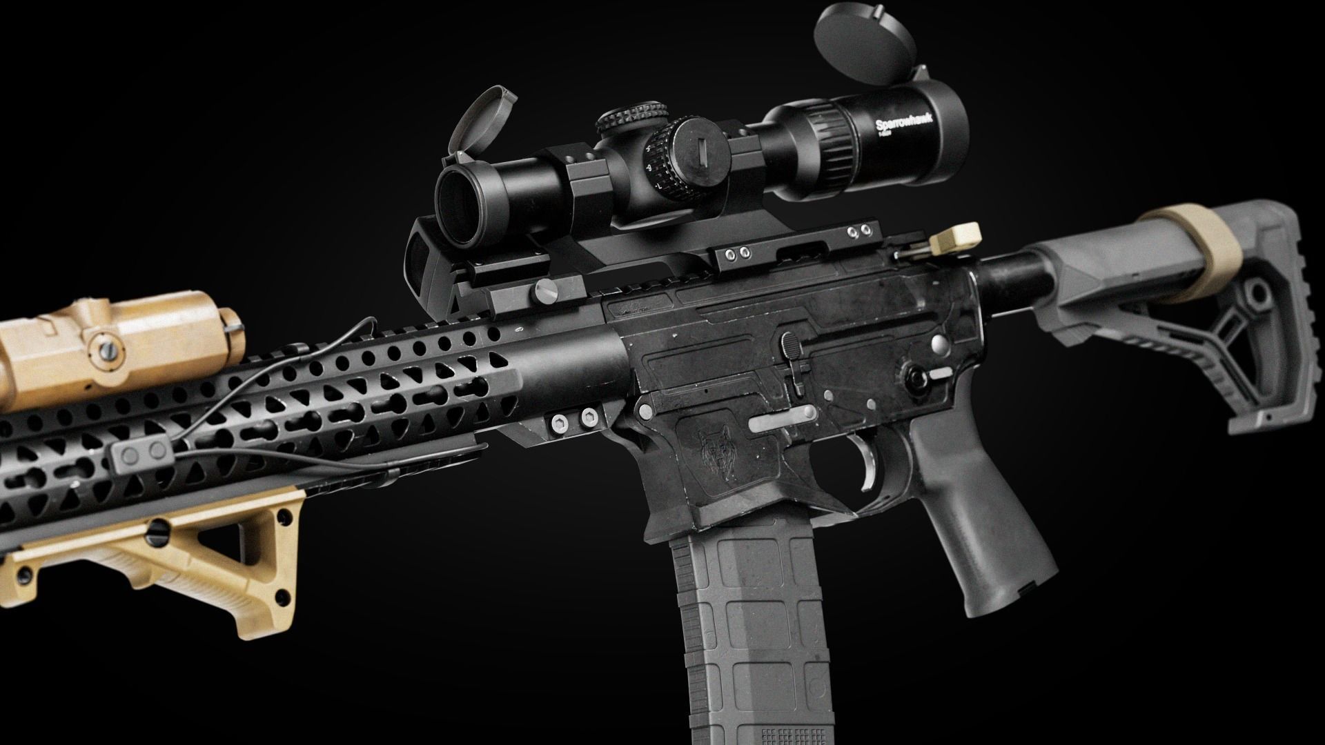 3D model Custom Modular Assault Rifle AR-15 VR / AR / low-poly | CGTrader